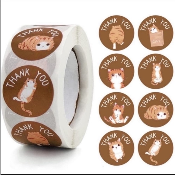 Office | 10 Cat Thank You Stickers | Poshmark